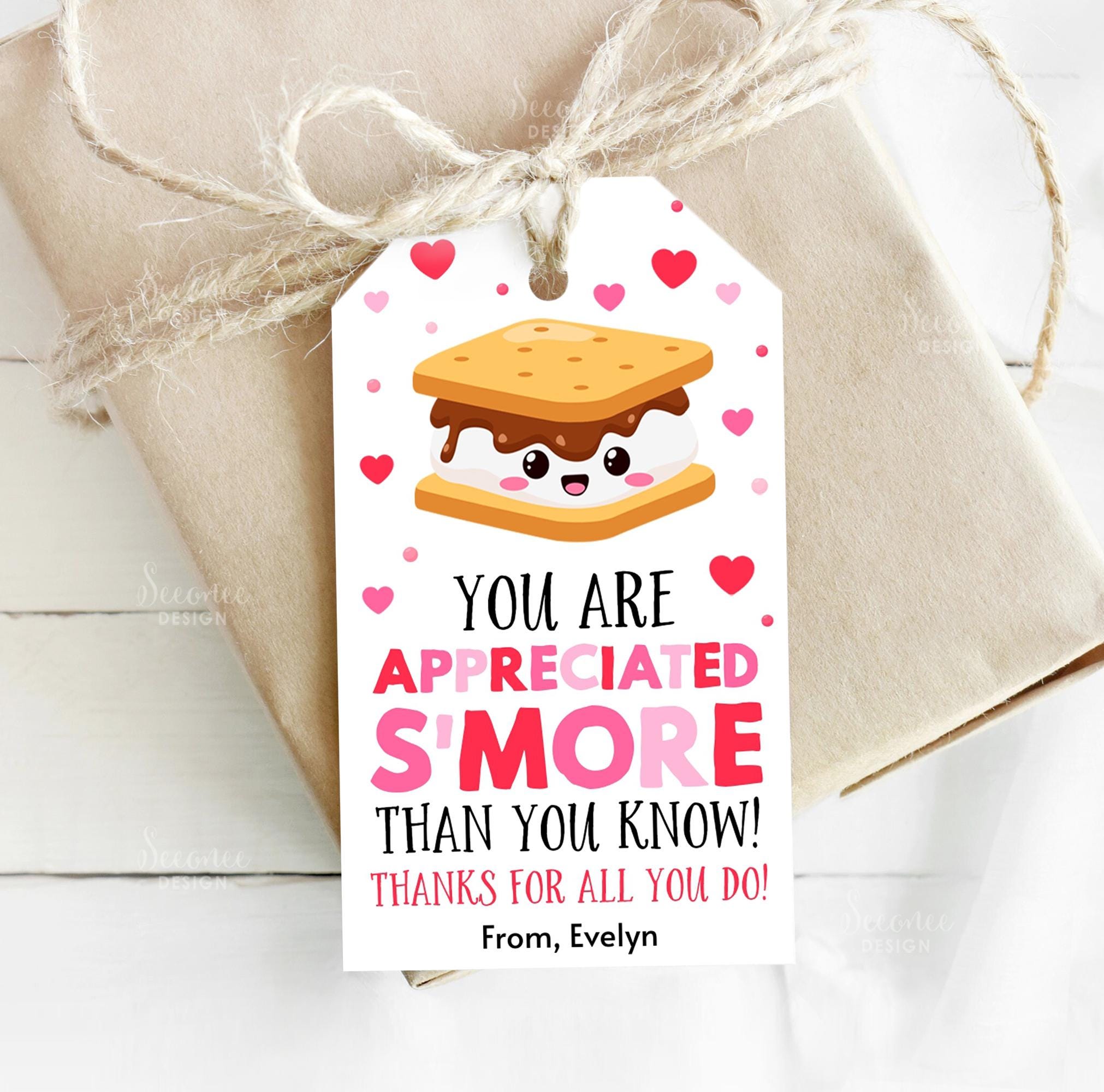 Editable S'mores Gift Tag Template Printable Appreciated Smore Than You ...
