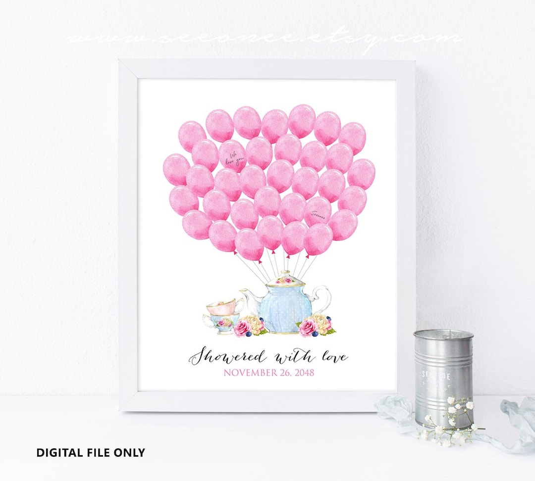 Tea Party Baby Shower Guest Book, Tea Party Bridal Shower Gift, Tea ...