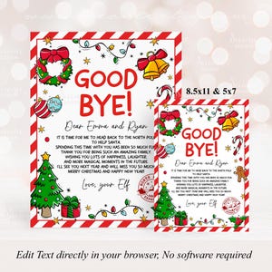 Elf Arrival Letter, Elf Goodbye Letter Set, Elf I'm Back Christmas ...