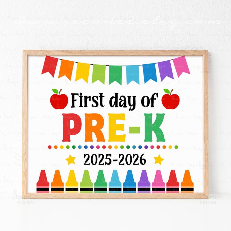 First Day of Pre K - Etsy