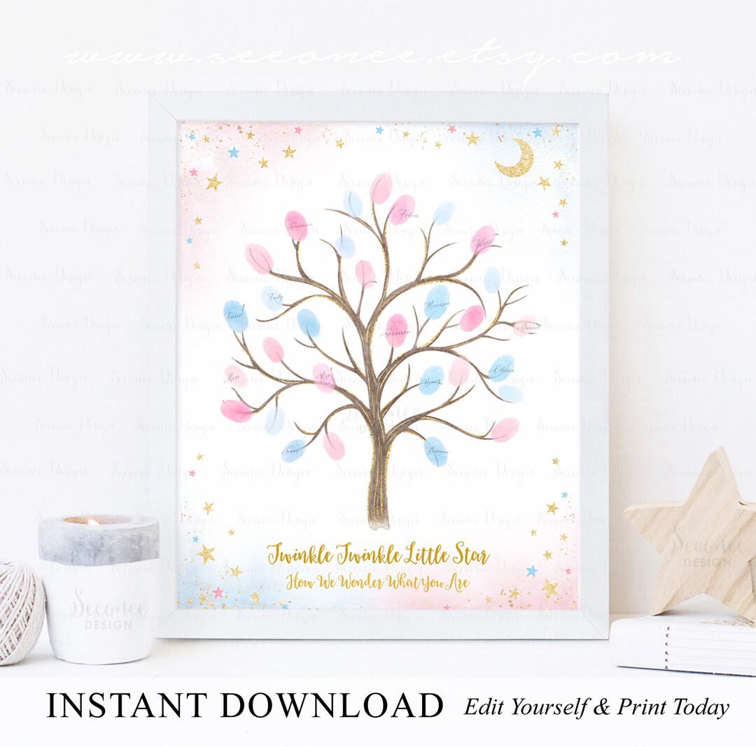 INSTANT DOWNLOAD Editable Twinkle Twinkle Little Star Baby Shower ...