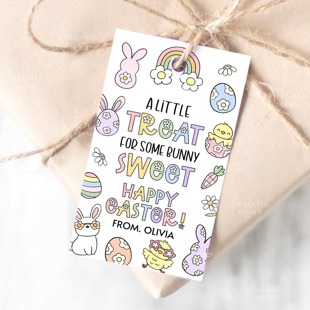 Happy Easter Gift Tag Printable A Little Treat for Some Bunny Sweet ...