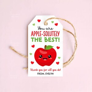 Apple Appreciation Week Gift Tag, You Are Apple-solutely the Best Gift ...