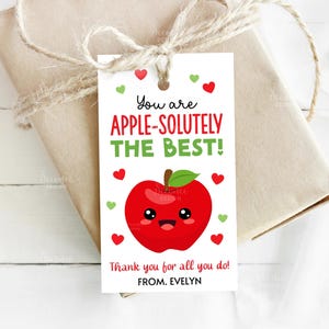 Apple Appreciation Week Gift Tag, You Are Apple-solutely the Best Gift ...