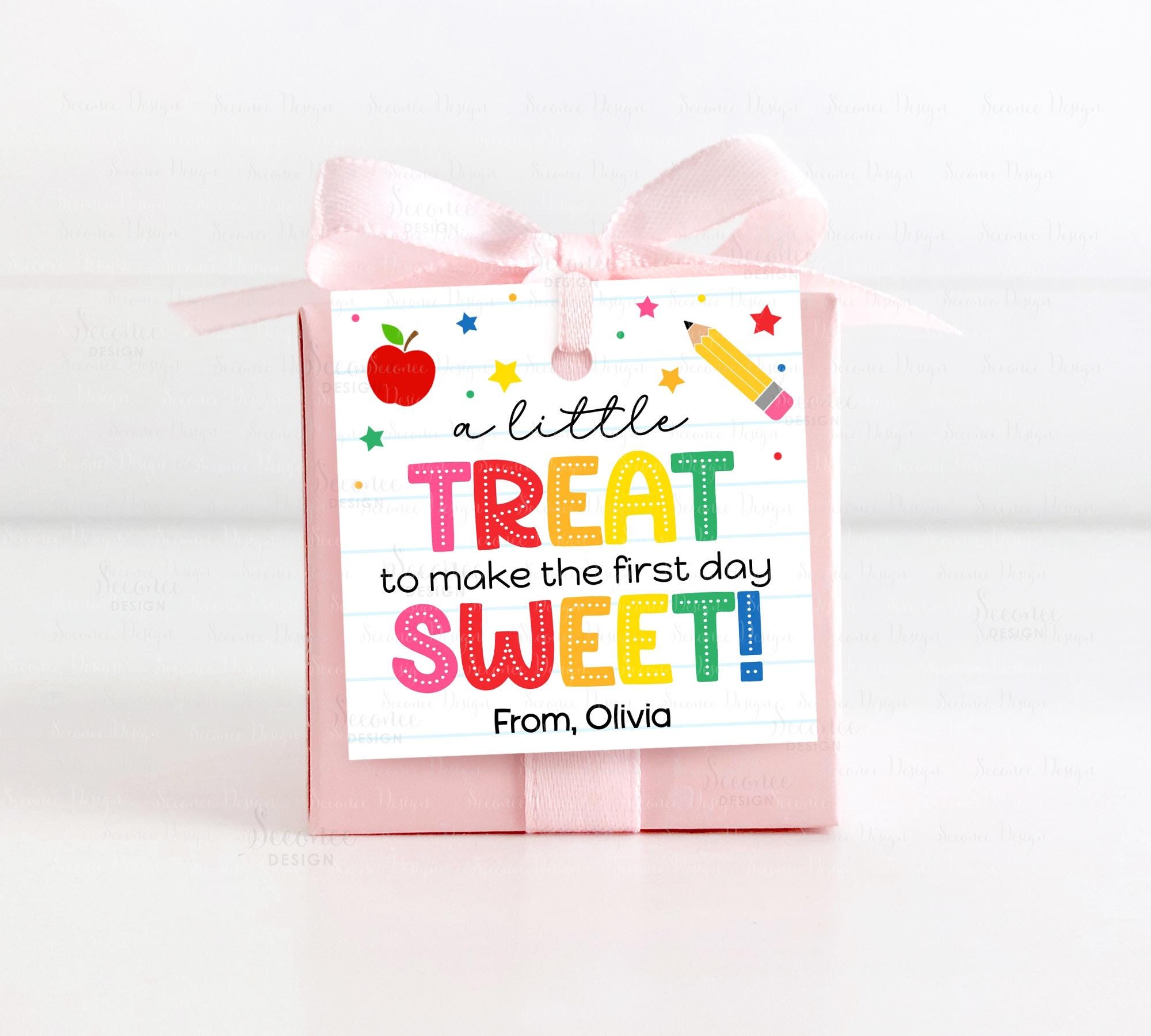 First Day of School Gift Tag Printable Back to School Treat Bag Tags ...
