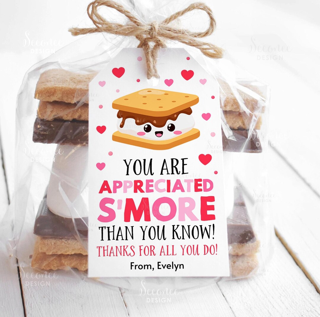 Editable S'mores Gift Tag Template Printable Appreciated Smore Than You ...