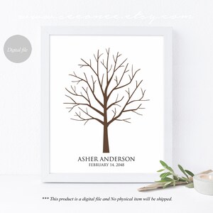 Fingerprint Tree Guest Book Alternative, Thumbprint Tree Poster ...
