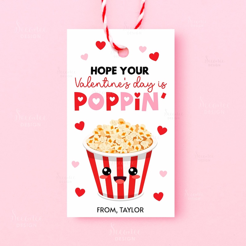 Popcorn Valentine File - Etsy