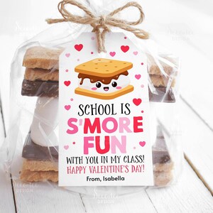 Printable S'mores Valentine's Day Gift Tags, School S'more Fun With You ...