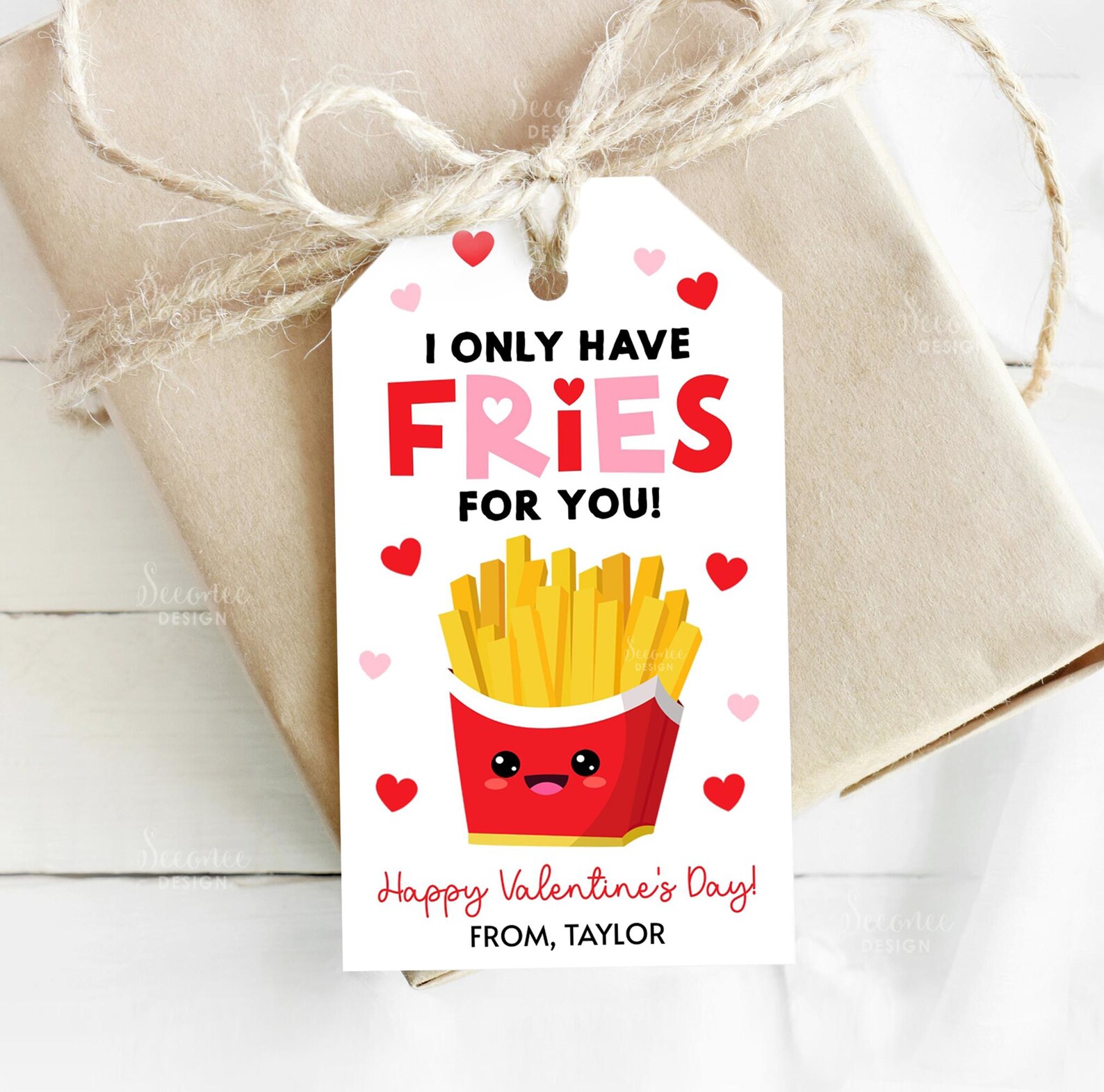 French Fries Valentine Gift Tag Printable I Only Have Fries for You ...