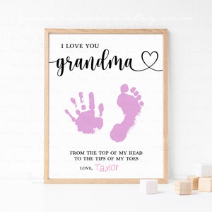 Mothers Day Grandma Handprint Footprint Craft Gift Printable, Mother's ...