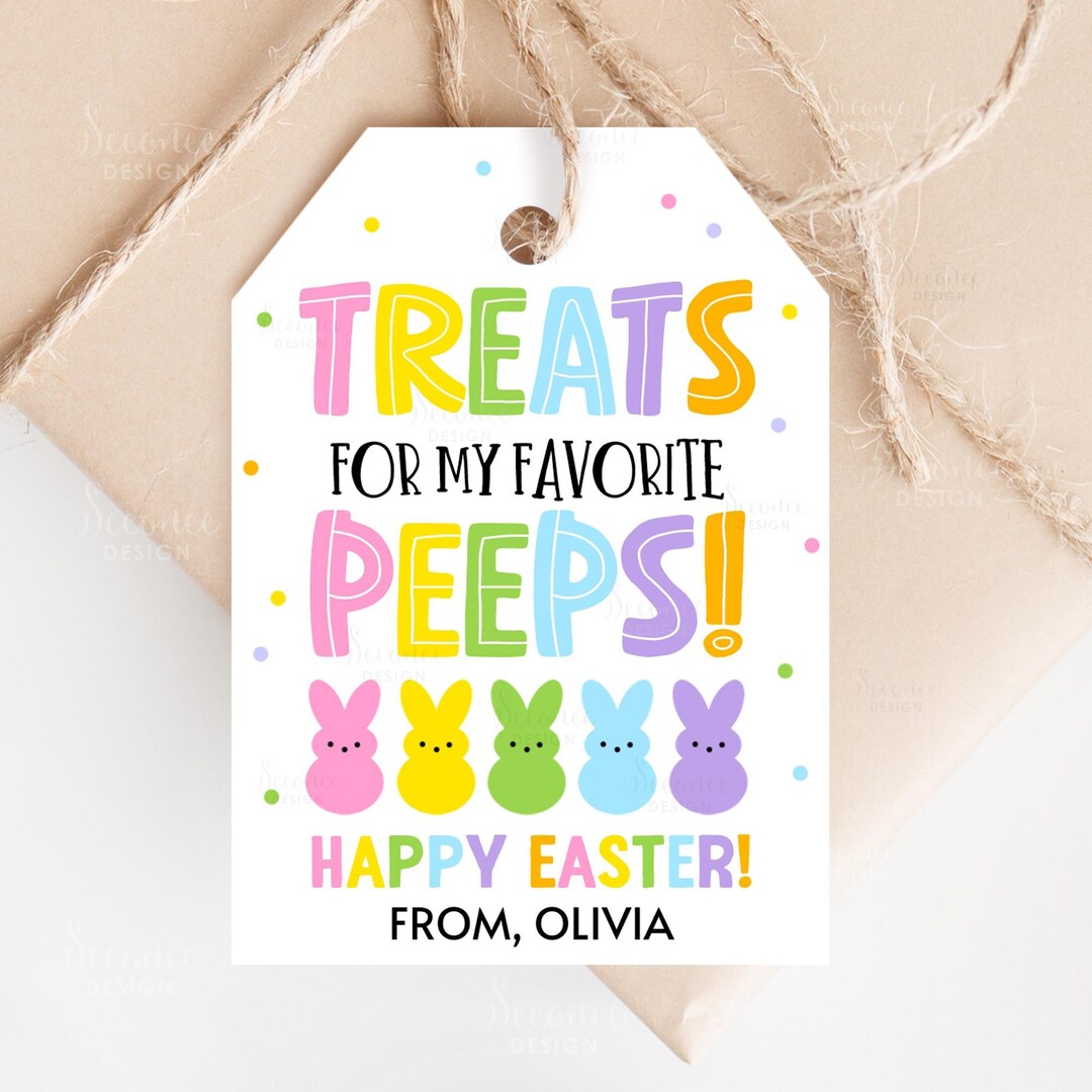 Easter Gift Tag Printable Treat for My Favorite Peeps Gift Tags for ...