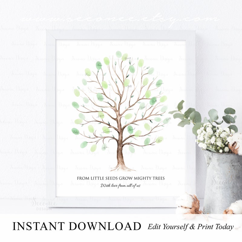 Finger Print Tree - Etsy