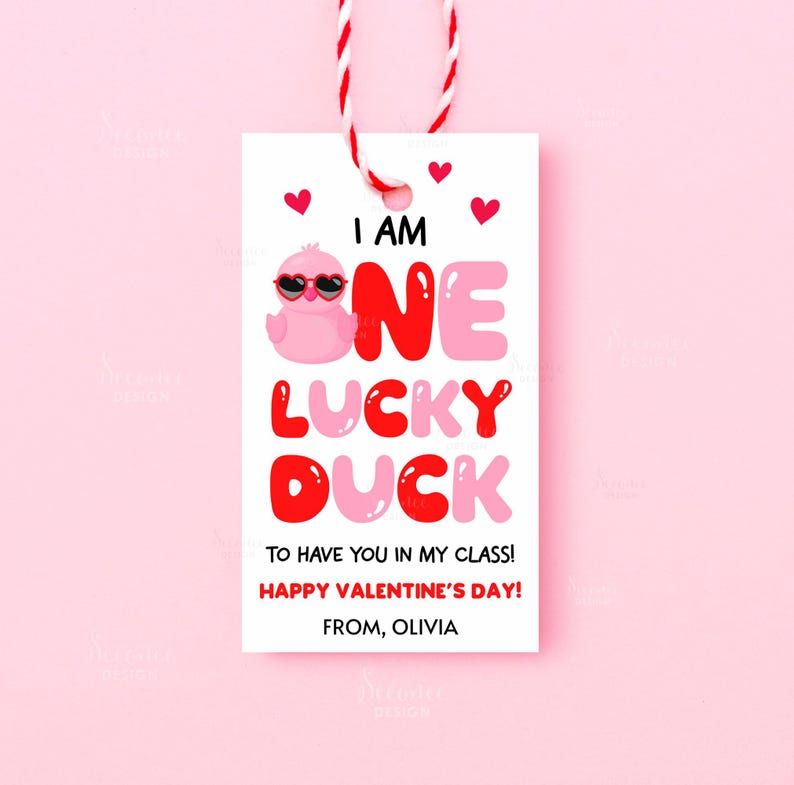 Editable Rubber Duck Valentine Card Download Classroom Valentine Tags ...