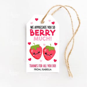 Strawberry Gift Tag We Appreciate You so Berry Much Staff Teacher ...