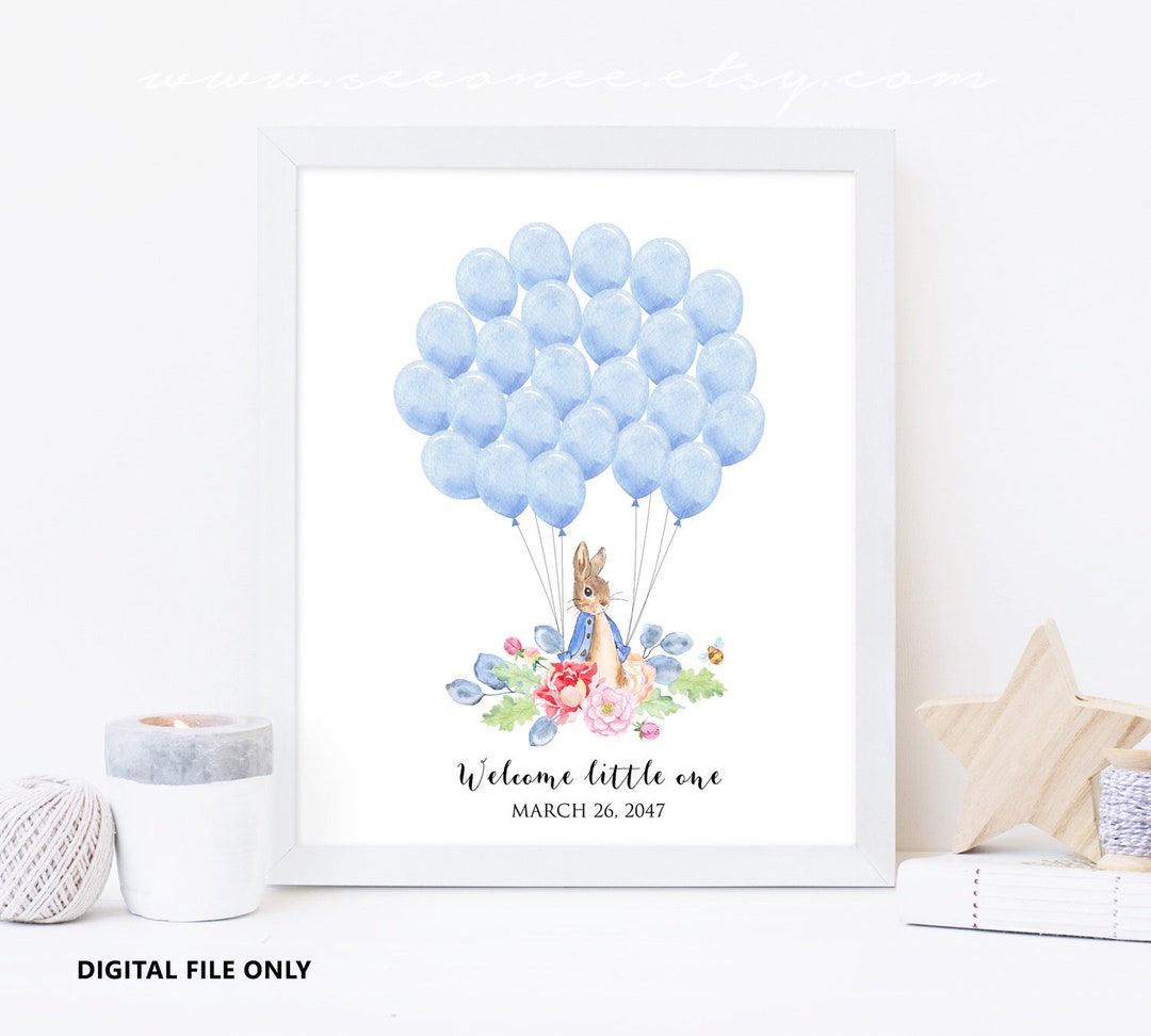 Peter Rabbit Guest Book, Signature Guestbook, Sign in Balloon, Sign in ...