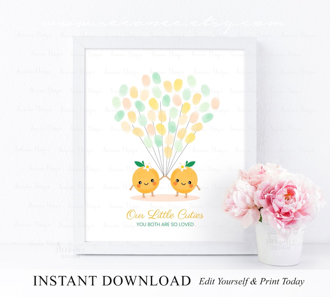 INSTANT DOWNLOAD Editable Two Little Cuties Fingerprint - Etsy