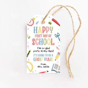 I'm so Glad You're in My Class Tag, Back to School Gift Tag, Printable ...