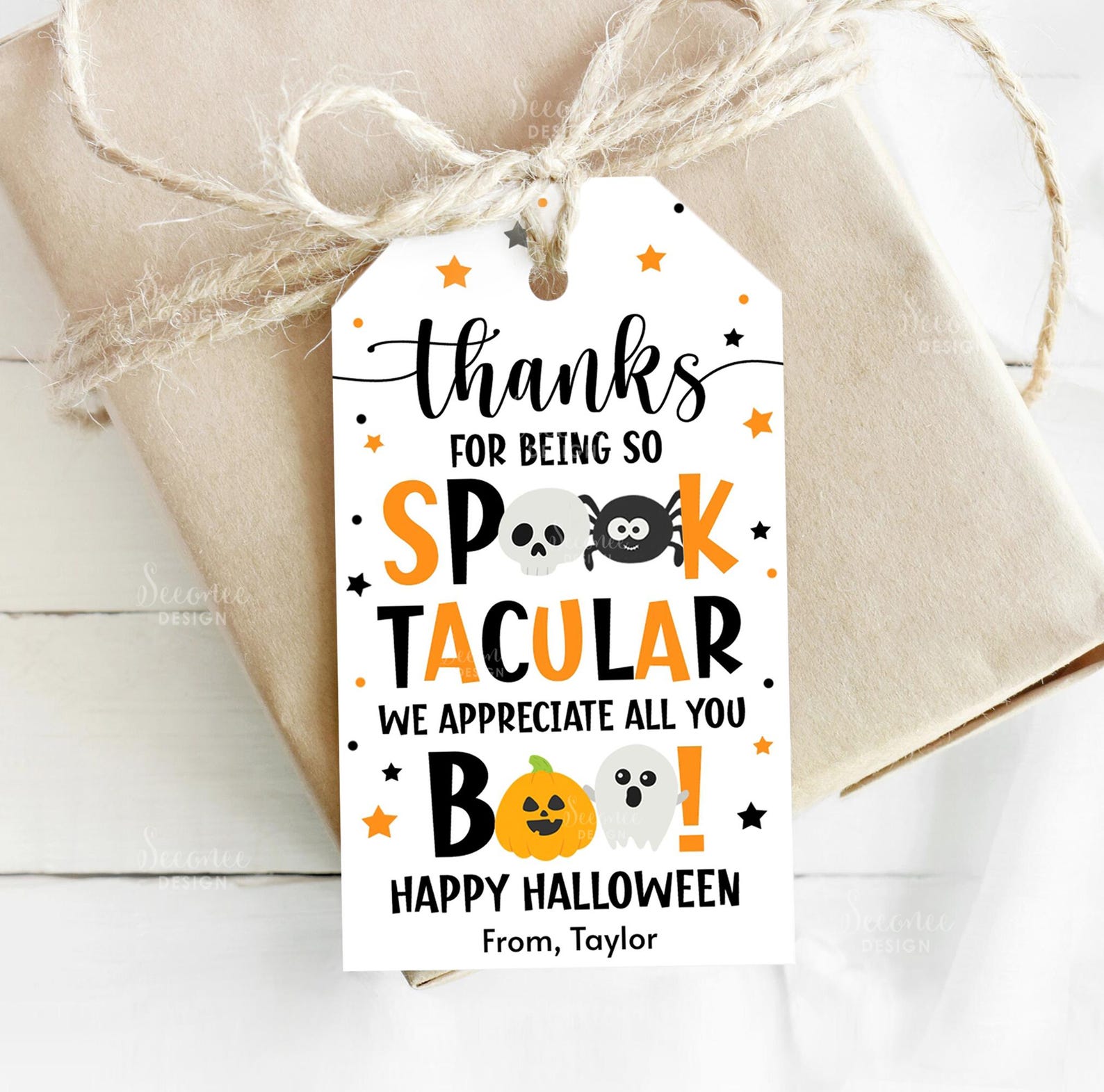 Printable Spooktacular Halloween Favor Tags Halloween Appreciation Gift ...