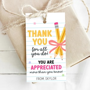 Printable Teacher Appreciation Tags, Pencil Teacher Appreciation Week ...