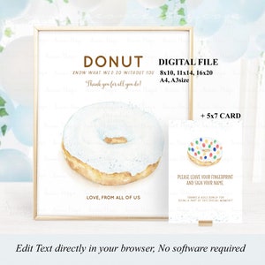 INSTANT DOWNLOAD Editable Donut Teacher Appreciation Gift, Donut You ...