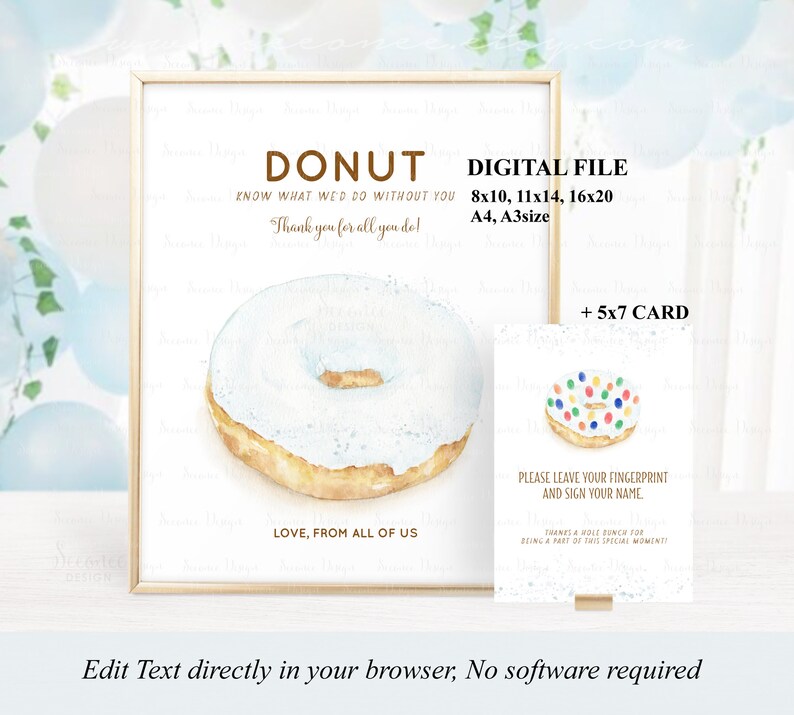INSTANT DOWNLOAD Editable Donut Teacher Appreciation Gift - Etsy