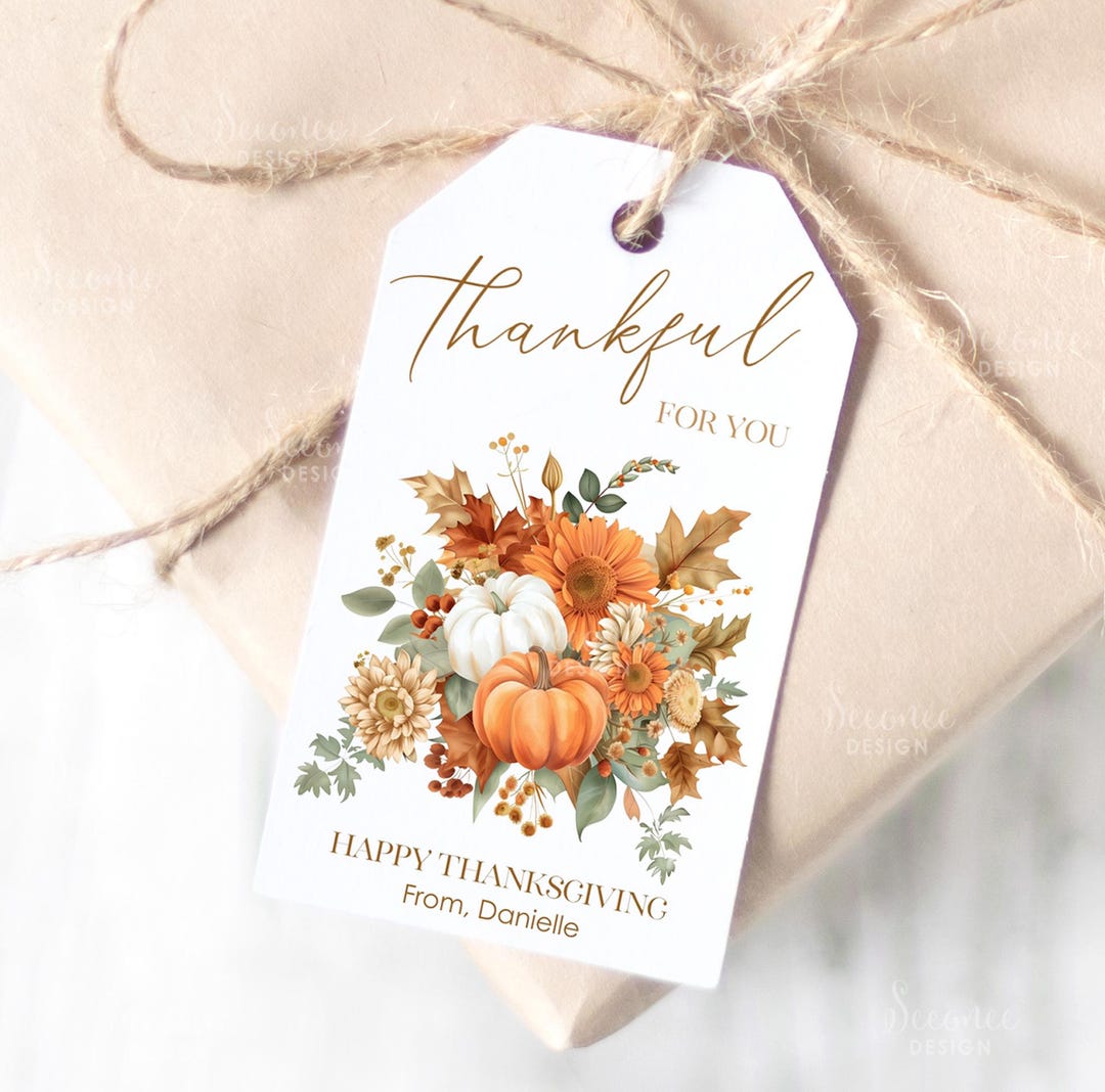 Printable Thanksgiving Gift Tag, so Very Thankful for You Gift Tag ...