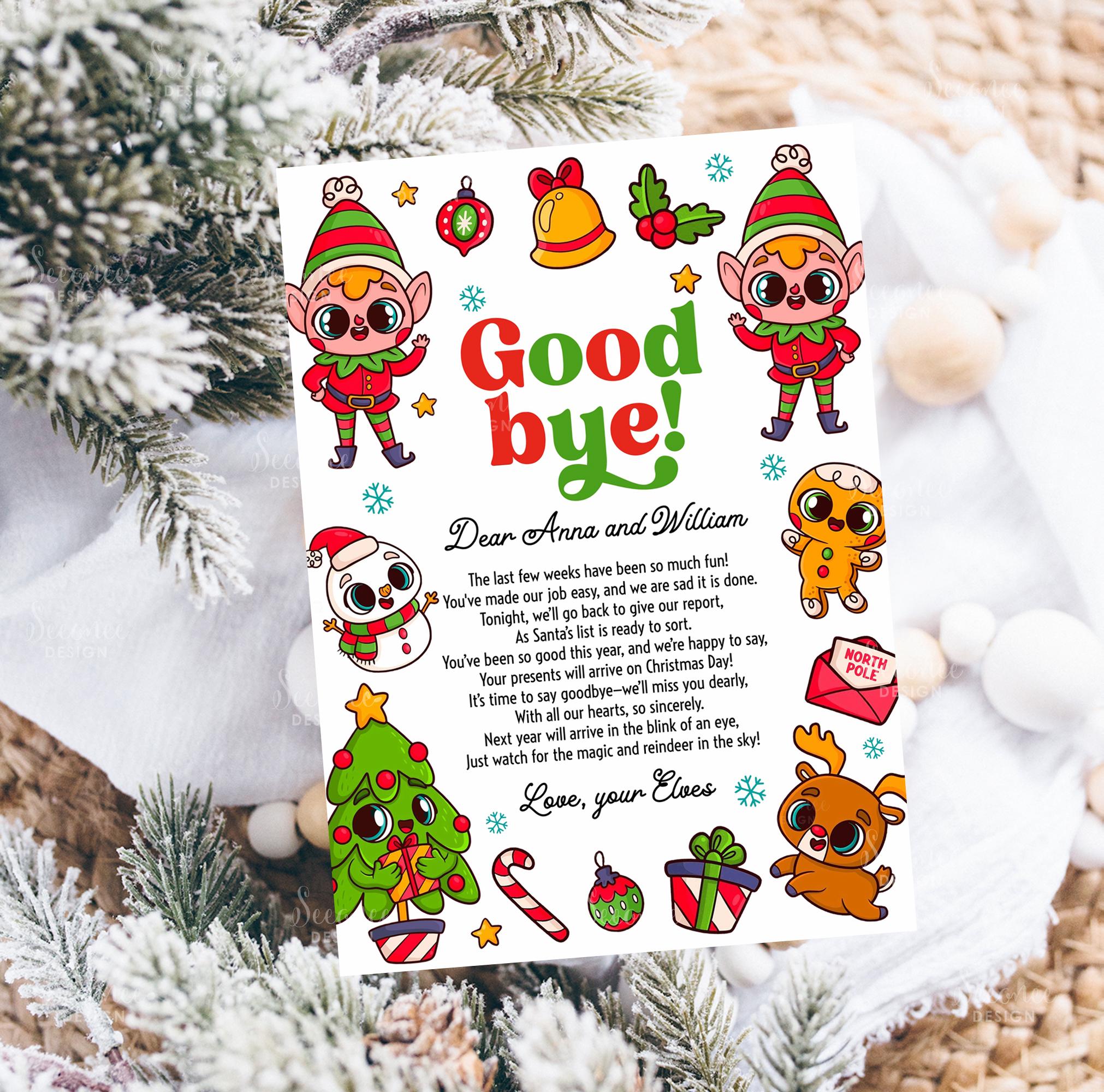 Goodbye From Elves Letter Editable, Boy and Girl Elves Letter Template ...