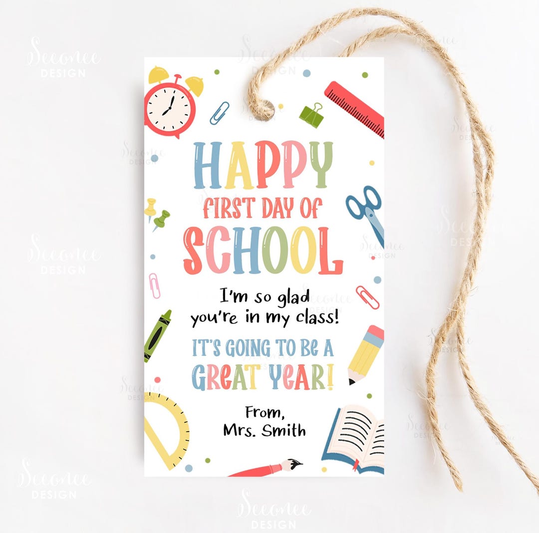 I'm so Glad You're in My Class Tag, Back to School Gift Tag, Printable ...