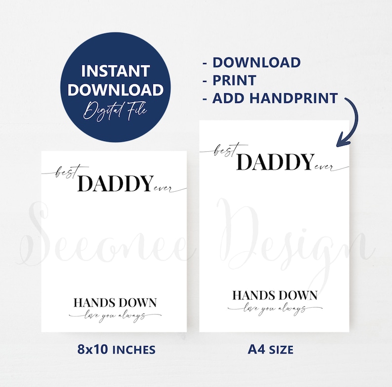 Best Daddy Ever Hands Down Handprint Craft Fathers Day Dad Handprint ...
