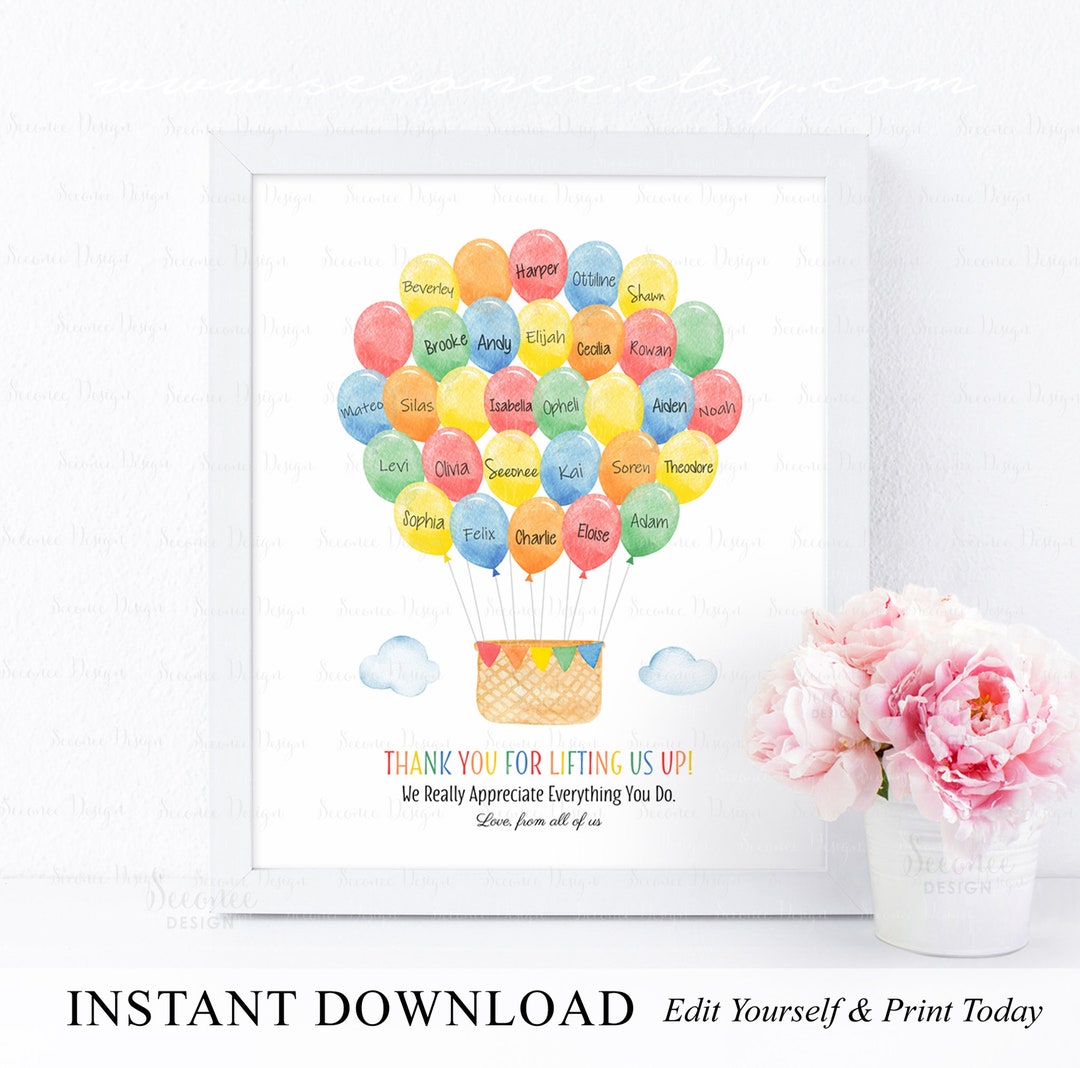 INSTANT DOWNLOAD Editable Lift Us up Teacher Appreciation Gift Ideas ...