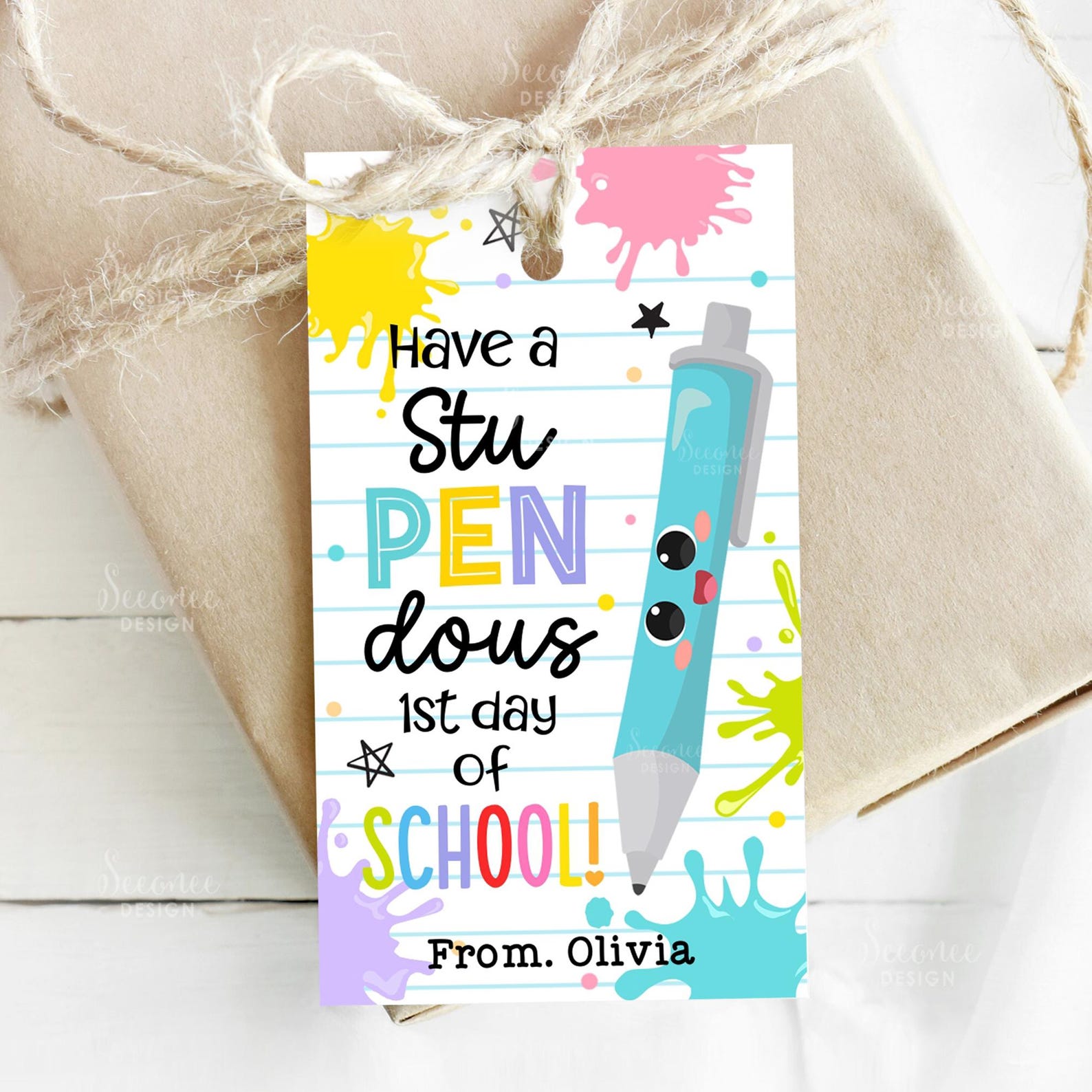 Back to School Tags Have A Stupendous First Day of School Labels Pen ...