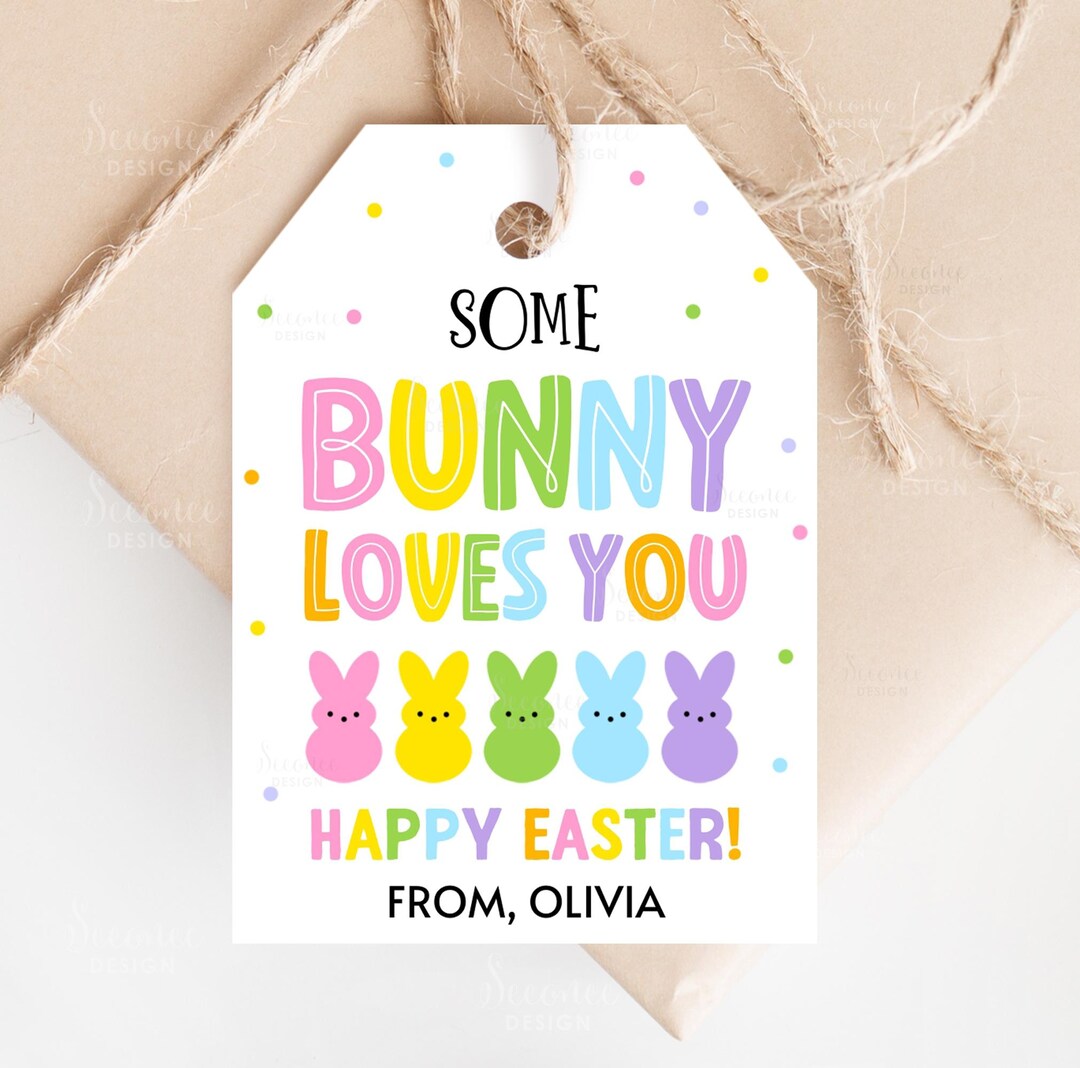 Easter Gift Tag Printable Some Bunny Loves You Tags for Class School ...