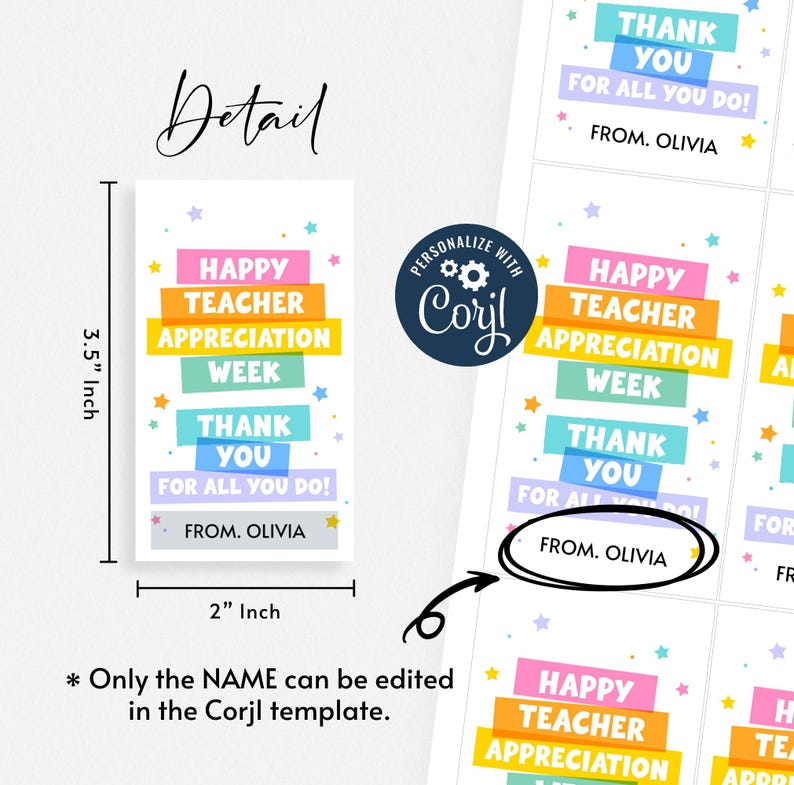 Teacher Appreciation Week Gift Tags Printable School Teacher ...