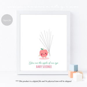 Apple Fingerprint Guestbook, Thumbprint Guest Book, Baby Shower Gift ...