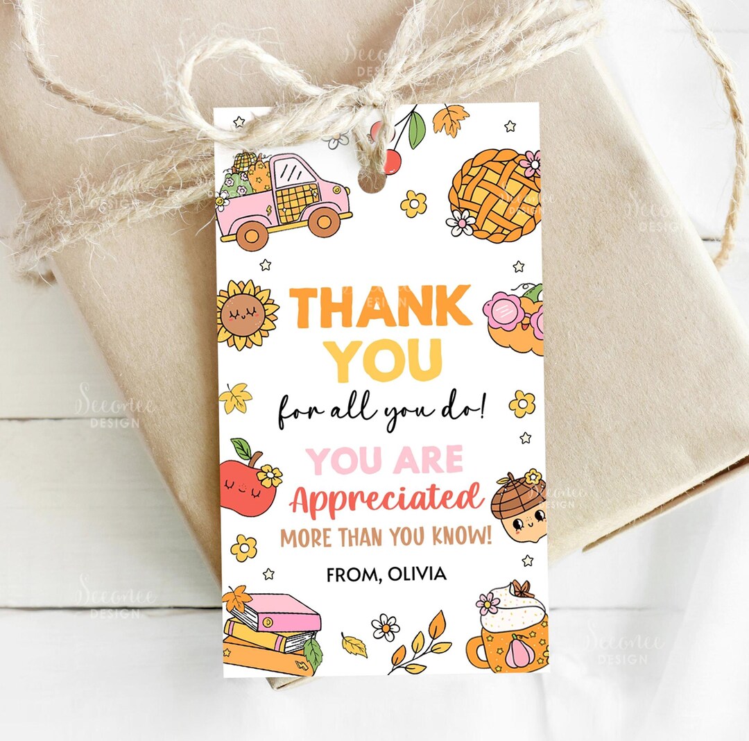 Thank You Thanksgiving Tags Printable Fall Thanksgiving Treat Tag Thank ...