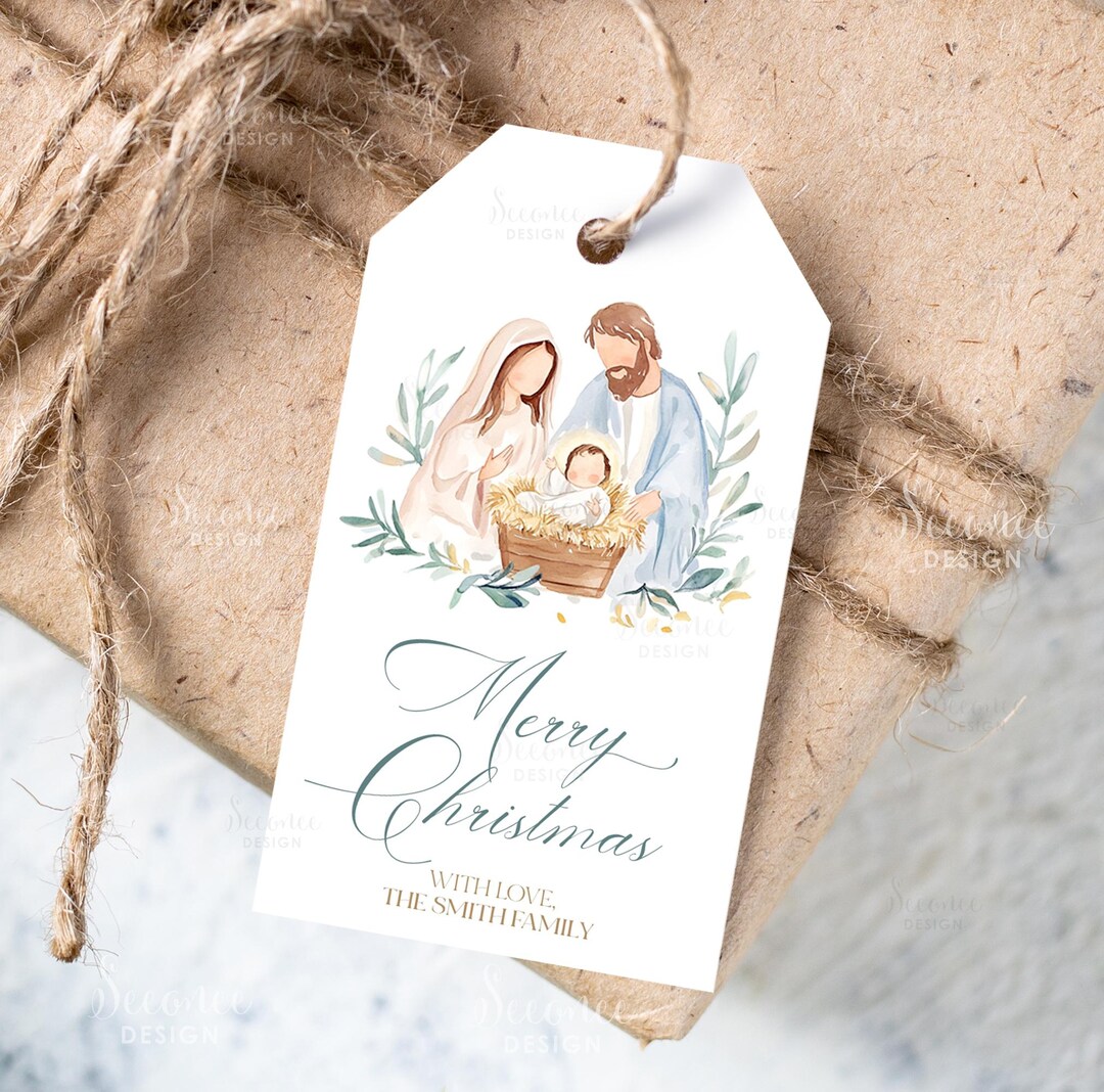 Printable Christmas Gift Tags Nativity Scene Gift Tags Christian ...