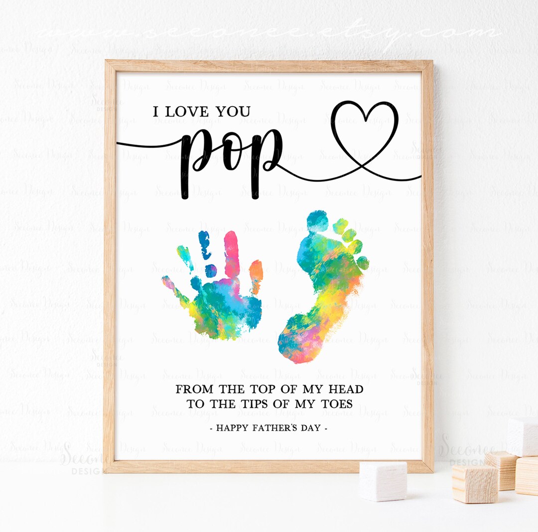 Fathers Day Pop Handprint Footprint Art Craft Gift, Fathers Day Gift ...