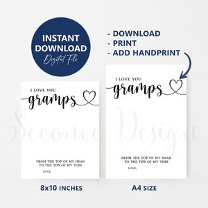 Grandfather Birthday Handprint Gift Ideas, Fathers Day Gramps Handprint ...