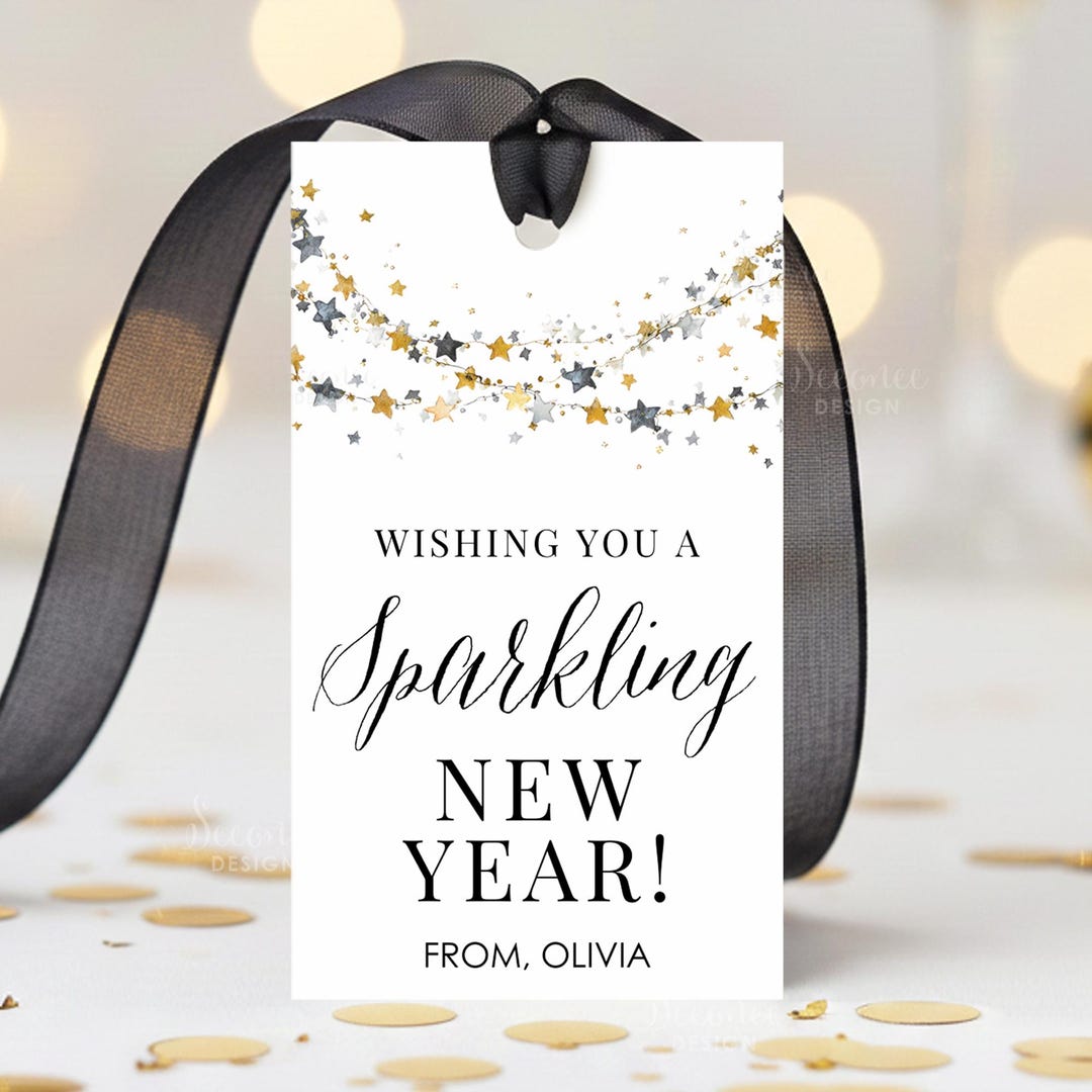 Sparkling New Year Gift Tags Printable, Wishing You A Sparkling New ...
