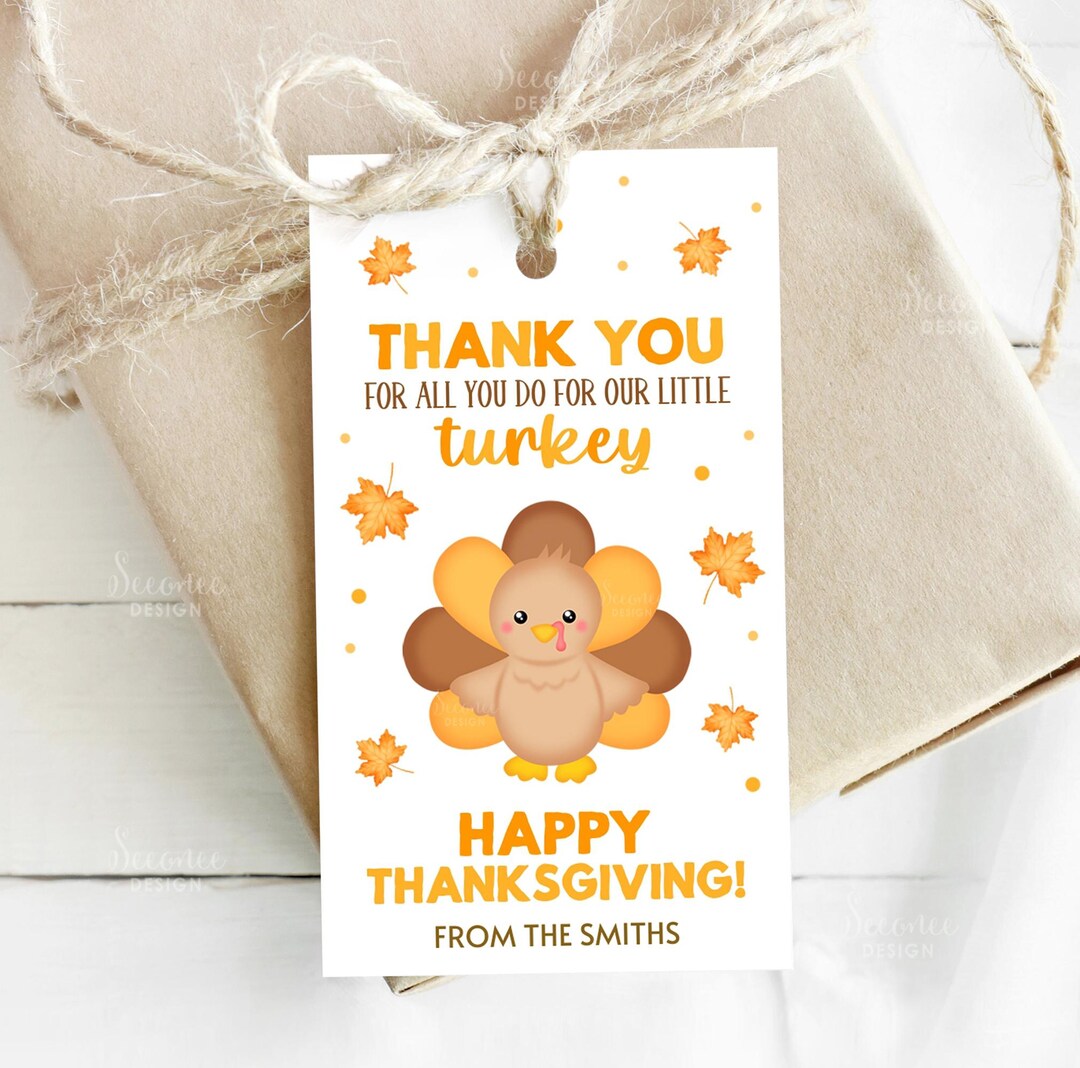 Thanksgiving Teacher Gift Tags Printable, Thank You for All You Do for ...
