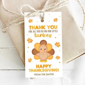 Thanksgiving Teacher Gift Tags Printable, Thank You for All You Do for ...