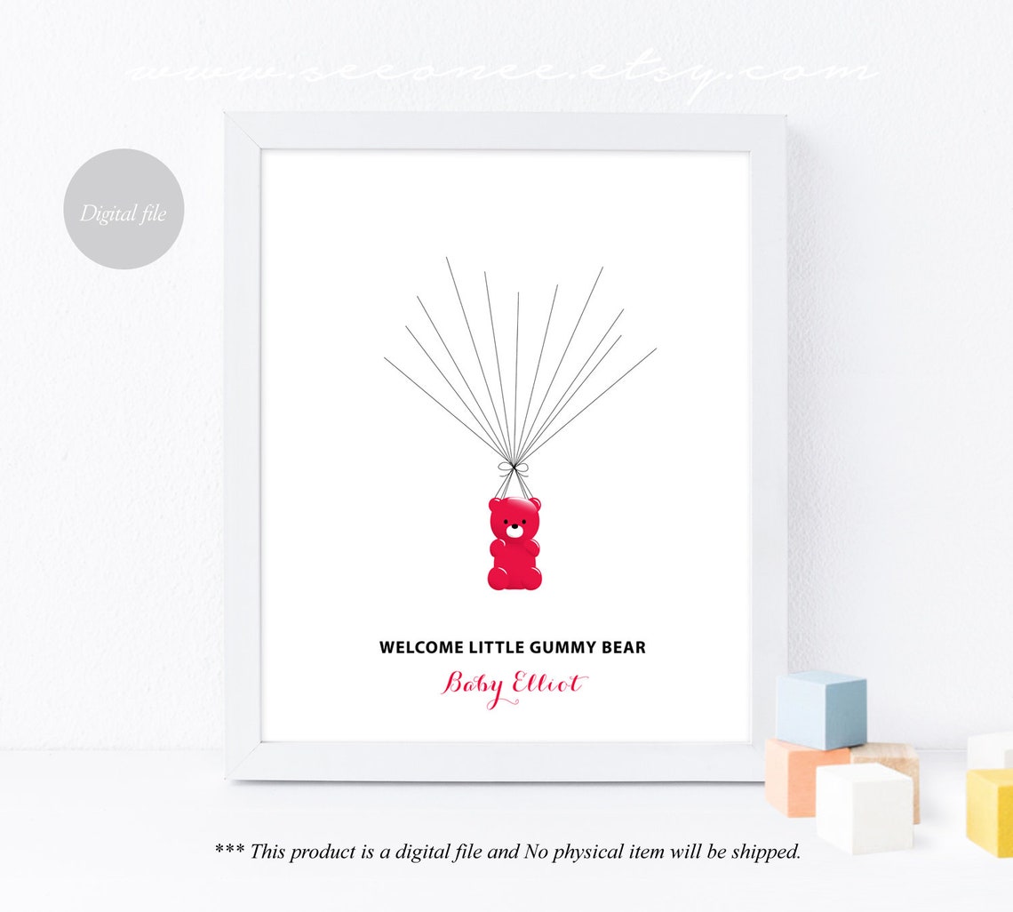 Gummy Bear Fingerprint Guestbook Baby Shower Gift Birthday - Etsy