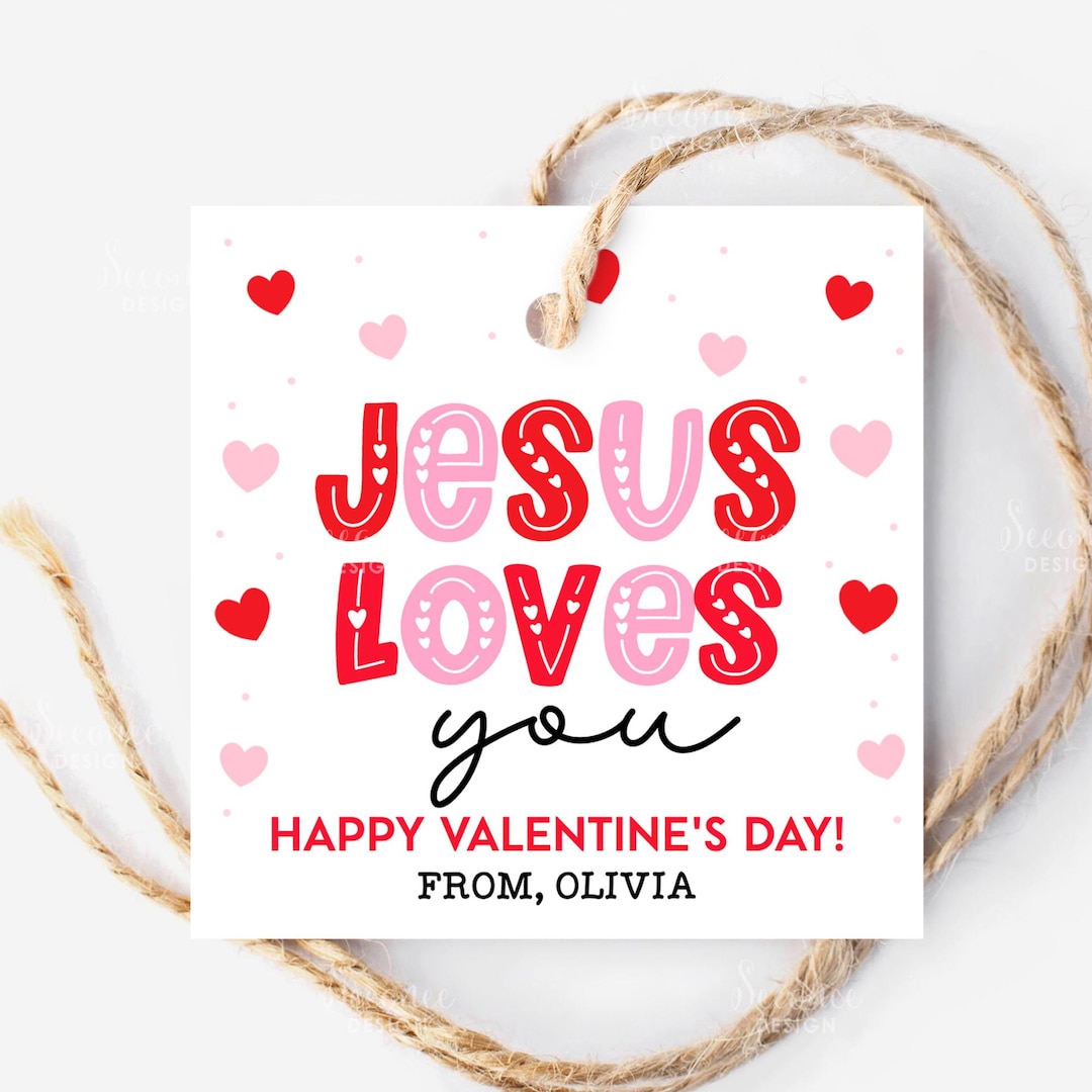 Jesus Loves You Valentine's Day Tag, Valentine Christian Gift Tags ...