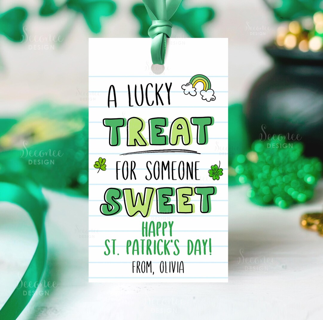 St Patricks Day Gift Tags Printable St. Patrick's Day Gift Tag Editable ...