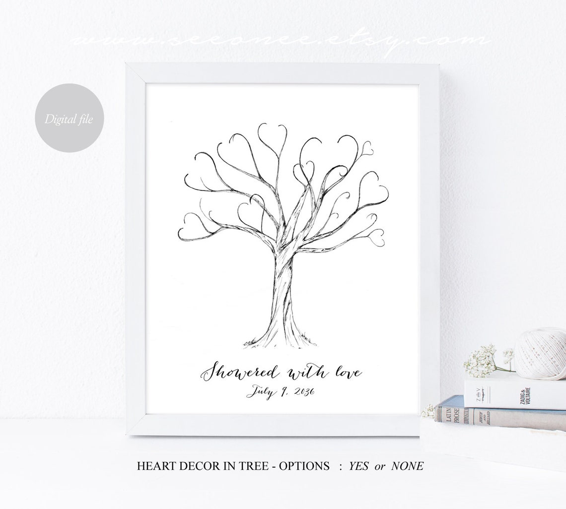 Fingerprint Tree Guestbook Thumbprint Guest Book Birthday - Etsy