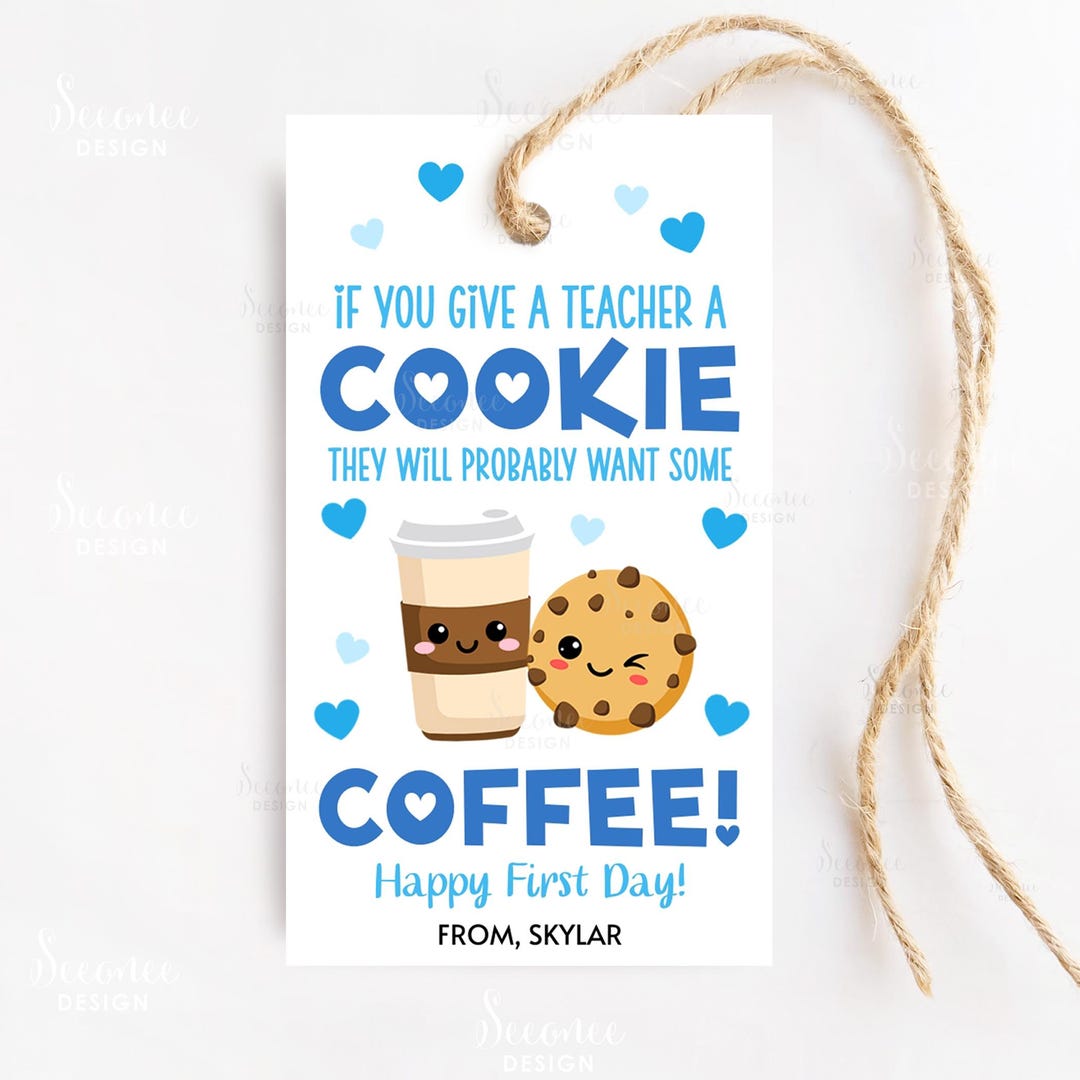 Back to School Teacher Cookie Gift Tag Template Teacher Appreciation ...