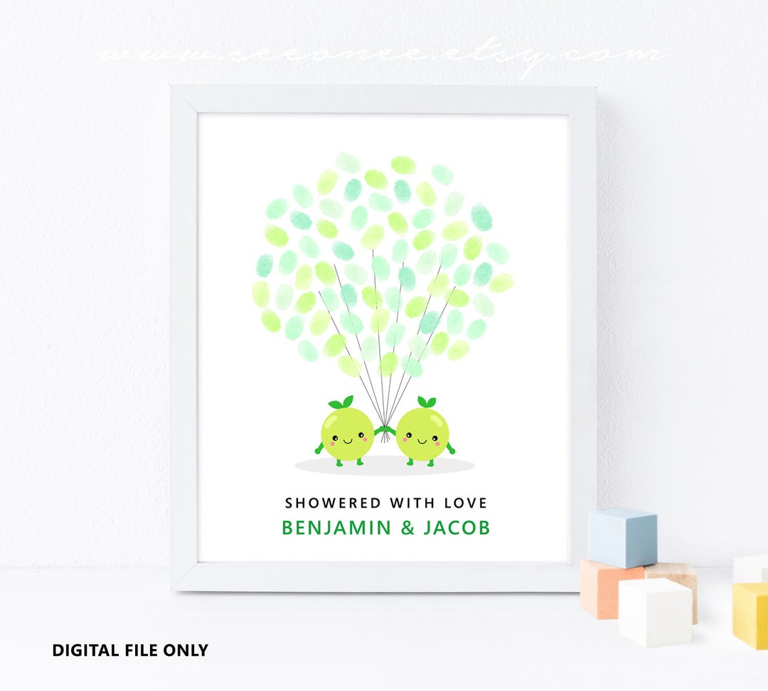 Pea Fingerprint Guestbook Twins Baby Shower Gift Peas in the - Etsy