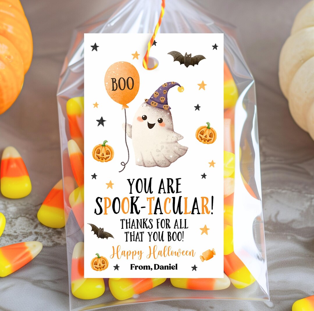 You Are Spooktacular Thanks for All You Boo Halloween Gift Tag Trick or ...