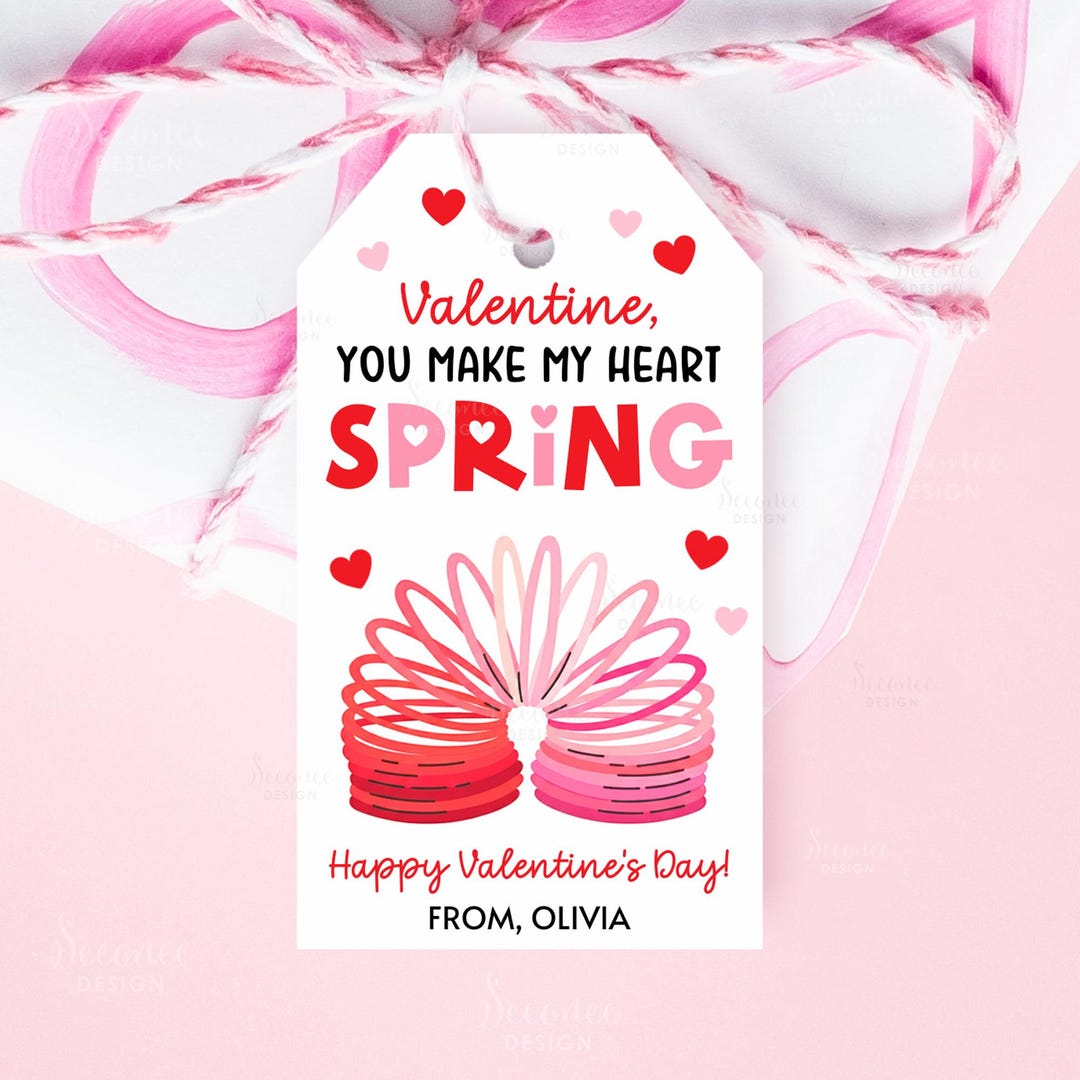 Printable You Make My Heart Spring Valentine Favor Tags, Classroom ...